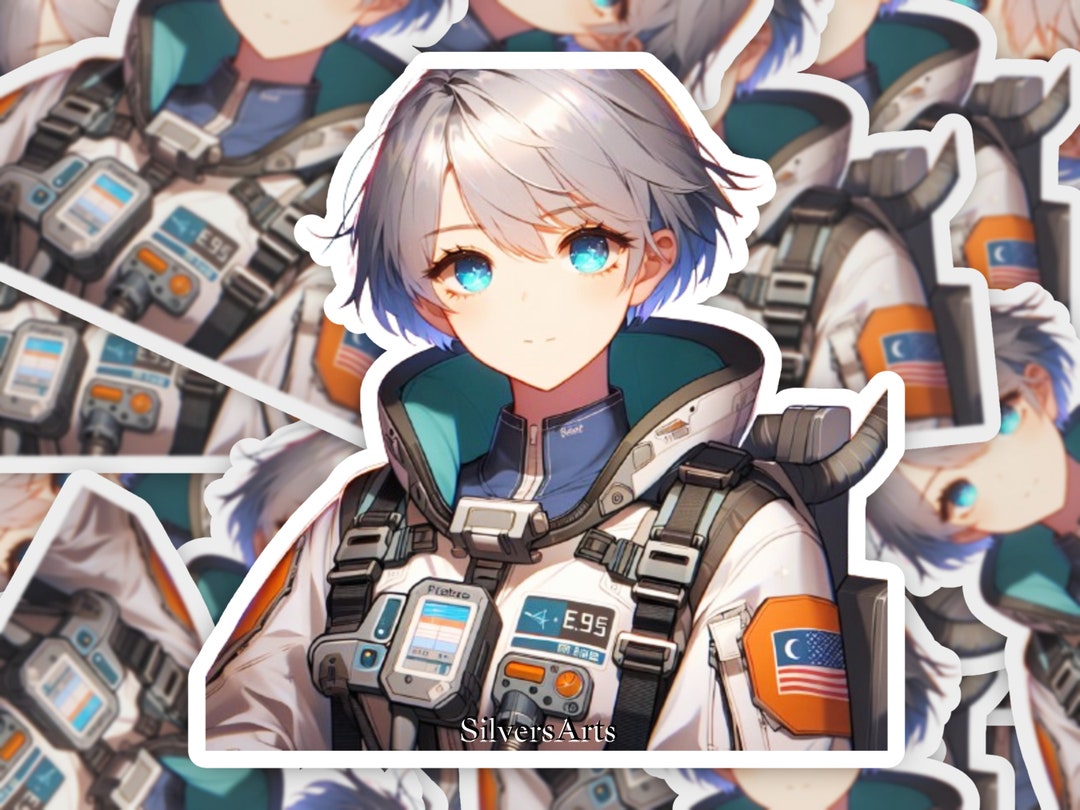 Space Girl Sticker Anime Waifu Vinyl Sticker Aesthetic Kawaii Anime ...