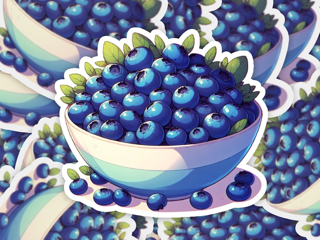 Blueberries Vinyl Sticker Gift for Foodie Gift for Friend Water ...