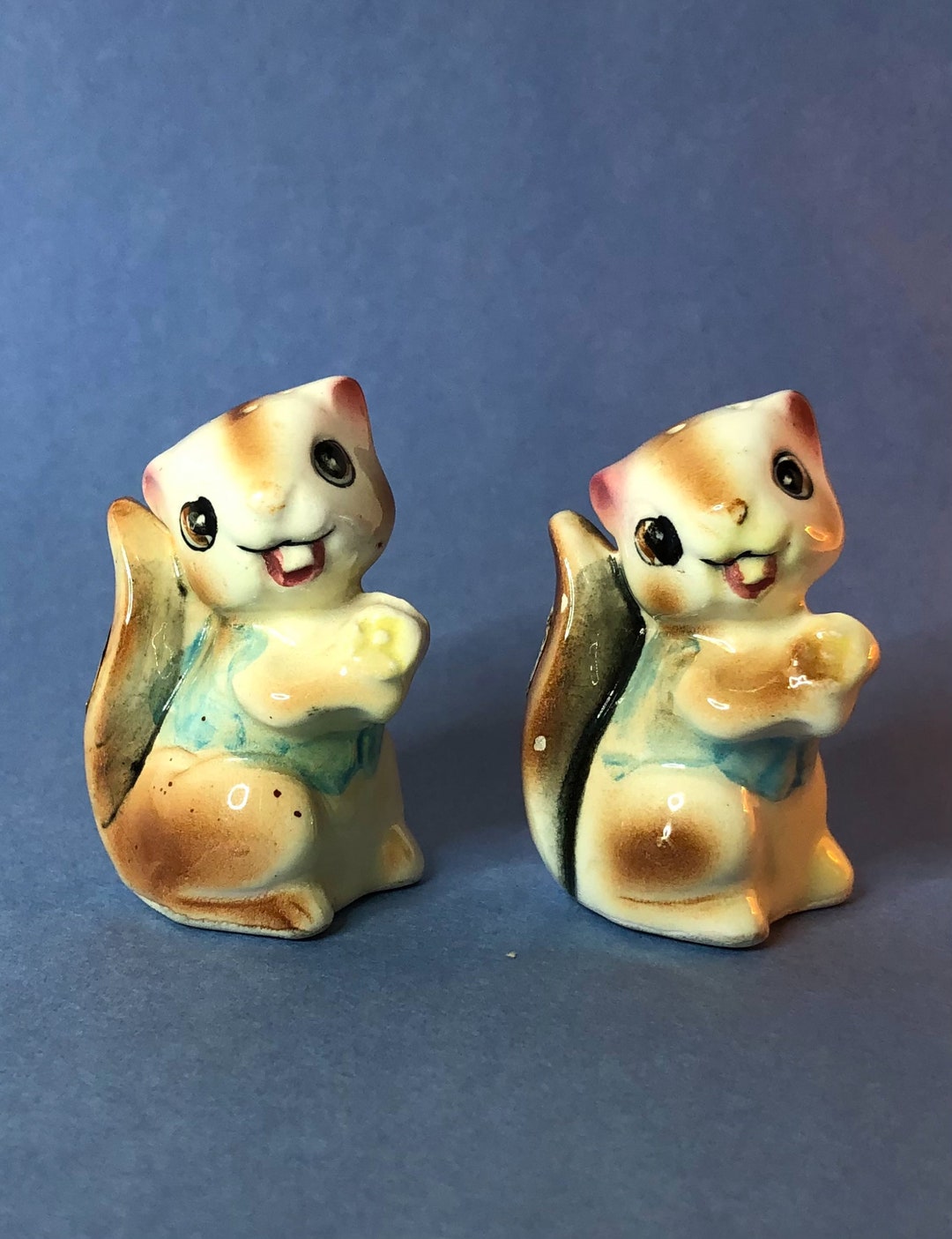 Squirrel Pair Offering Flowers - Mid Century Salt and Pepper Shakers ...