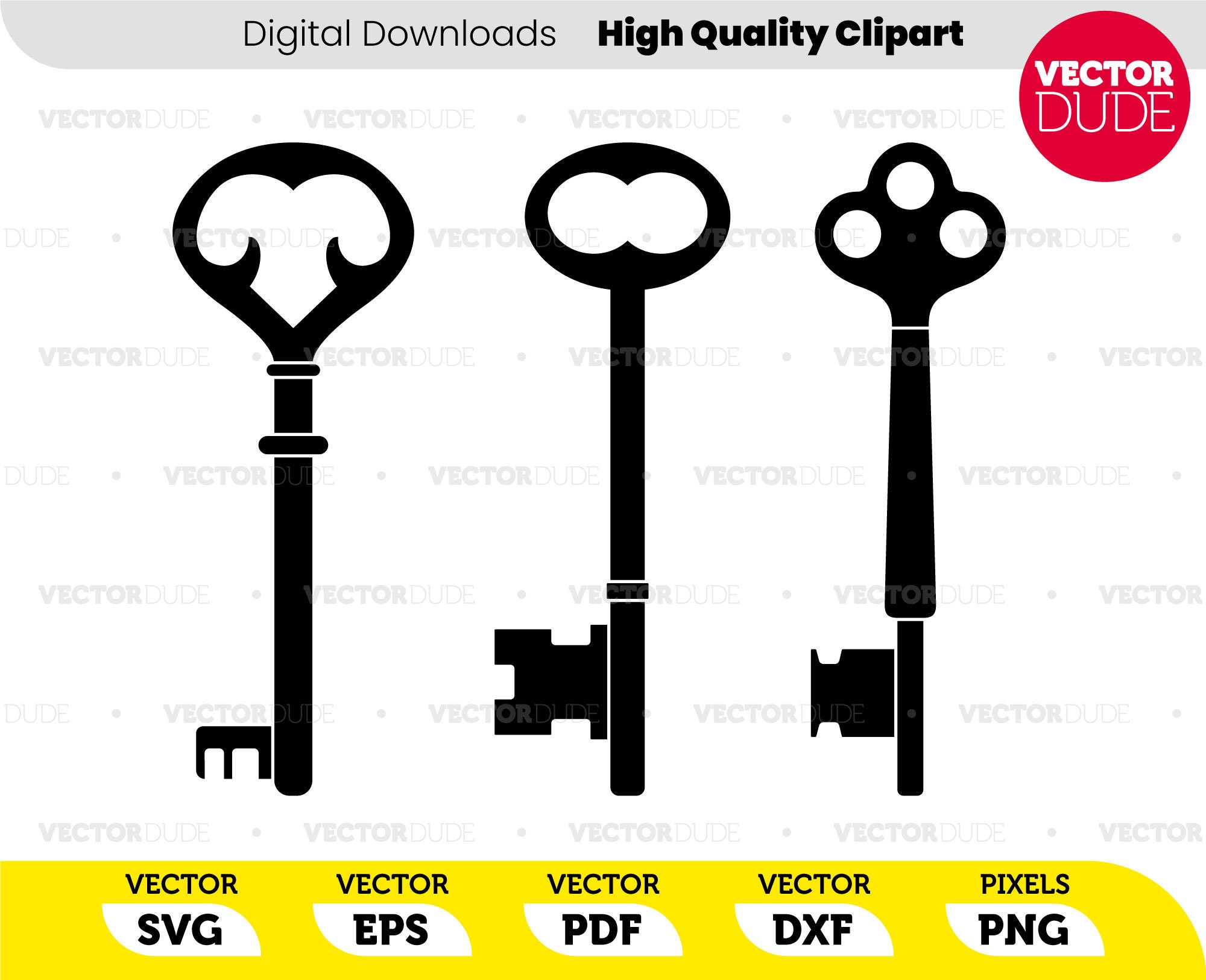 3 Vintage House Keys, High Quality, Cricut Cut, Vector Clipart [ Svg ...