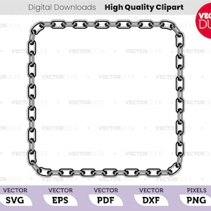 Chain Link Square DETAILED Border ORIGINAL, High Quality, Cricut Cut ...