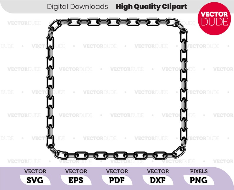 Chain Link Square DETAILED Border ORIGINAL, High Quality, Cricut Cut ...