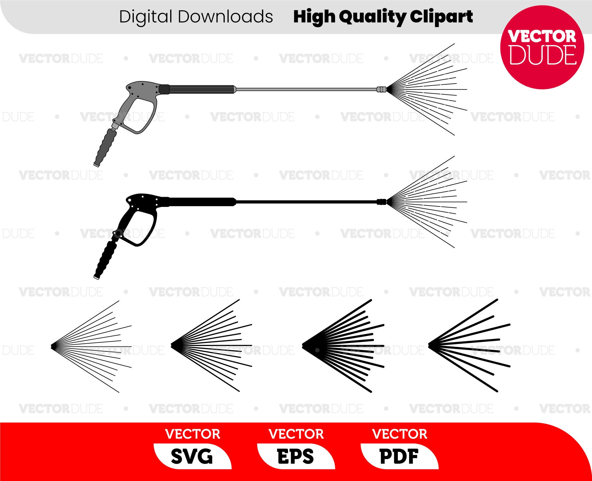 Power Washing Wand and Spray, High Quality, Cut or Print, Vector ...