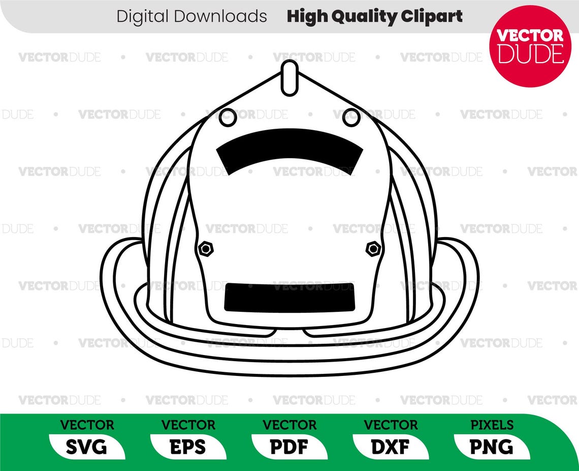 Firefighter / Fireman Helmet Hat Front View Single Color ORIGINAL ...