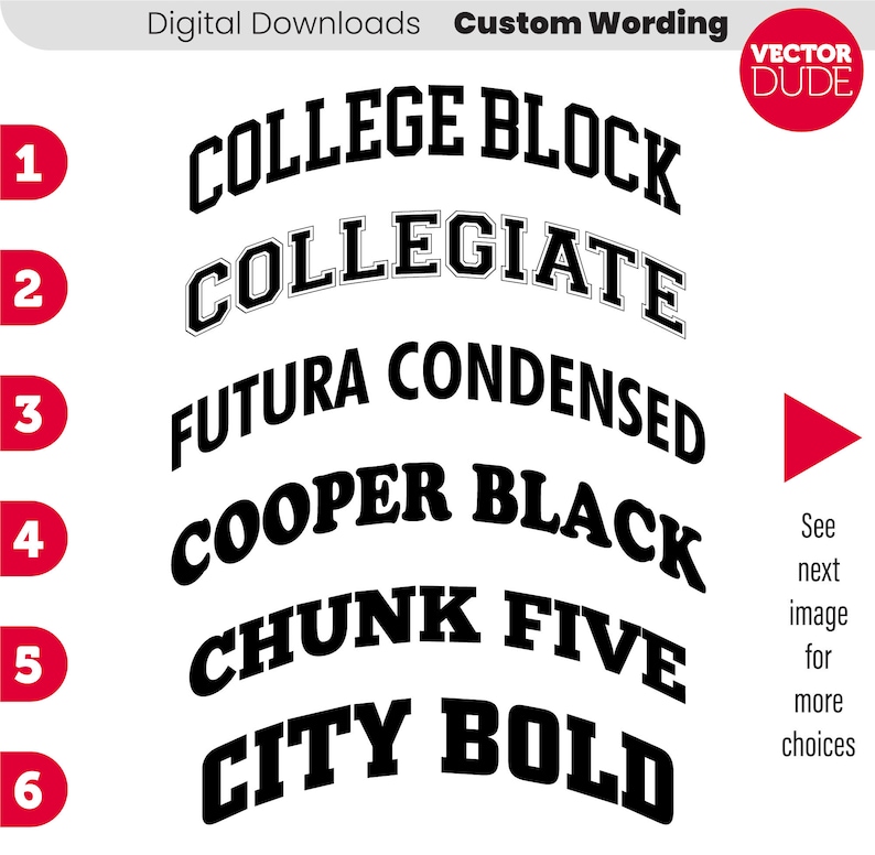 Custom Arched Curved Letters in 4 Choices of Styles & 6 Formats [svg ...