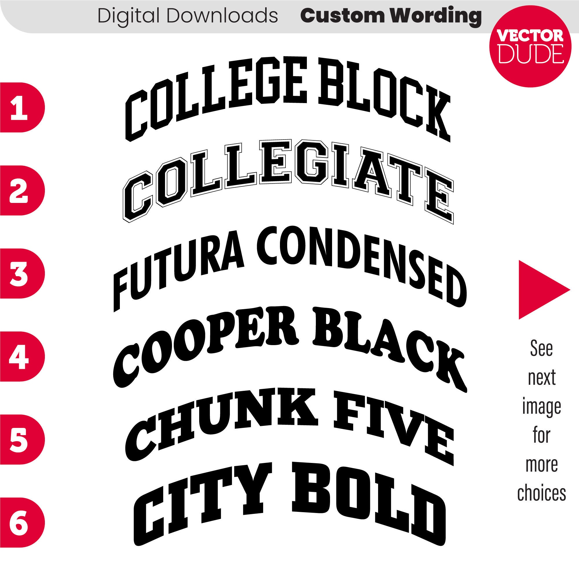 Custom Arched Curved Letters in 4 Choices of Styles & 6 Formats [svg ...