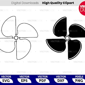 Boat Propeller, High Quality, Cricut Cut, Vector Clipart [ Svg Eps Pdf ...
