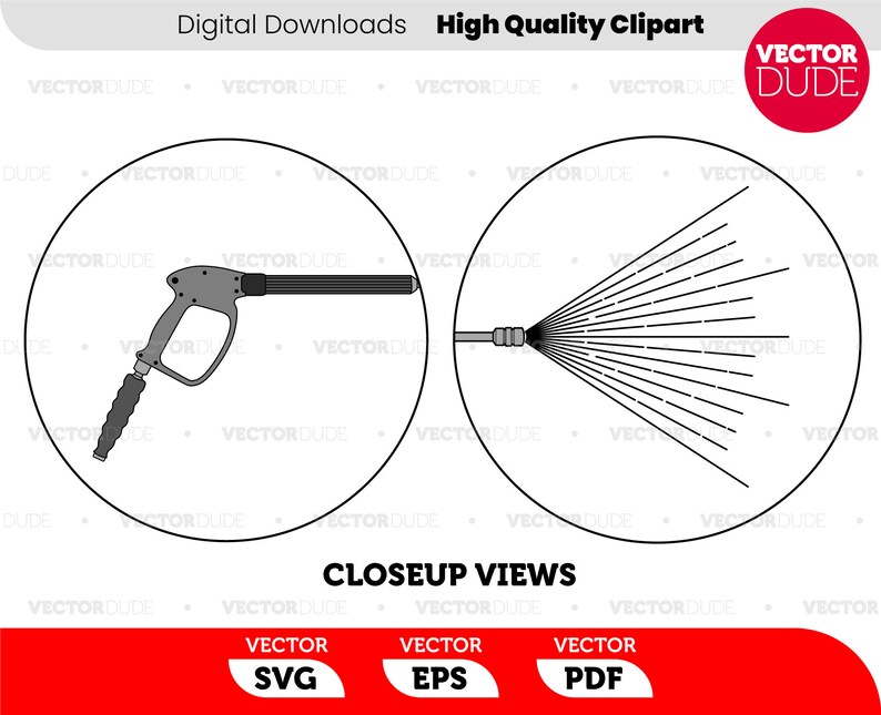 Power Washing Wand and Spray, High Quality, Cut or Print, Vector ...
