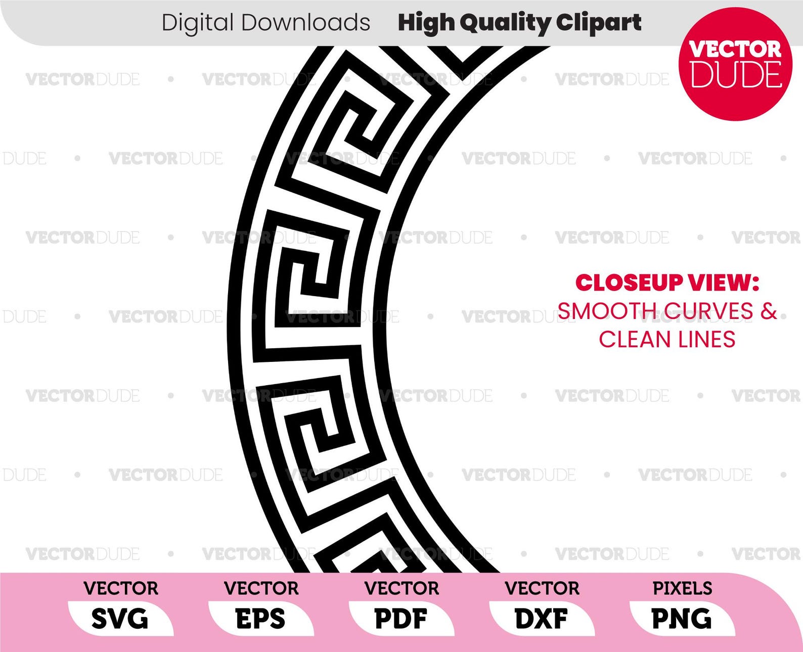 Round Greek Thicker Key Style Border for Cutting or Print, Vector ...