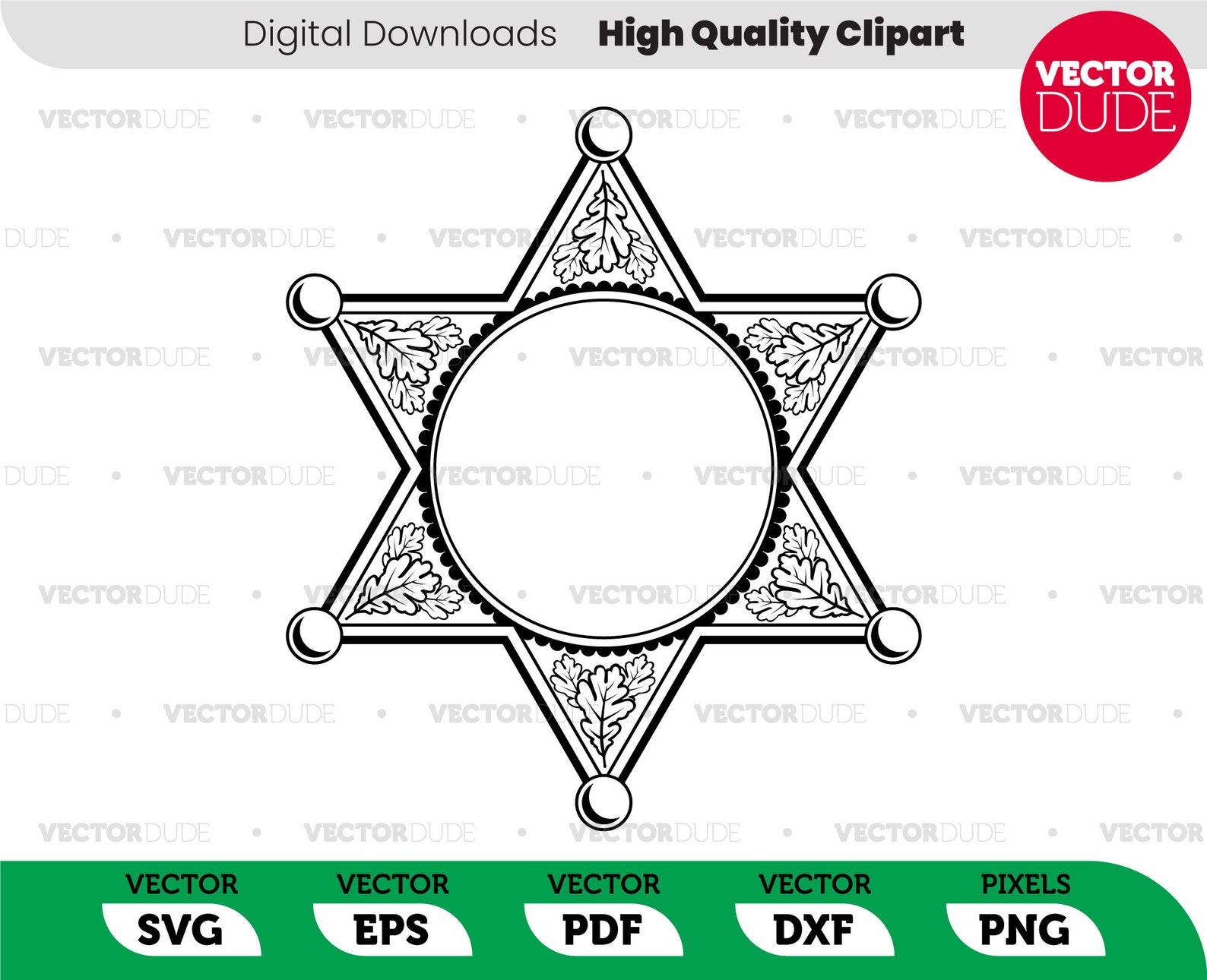 Police, Sheriff, Security Badge Template High Quality, Cricut Cut ...