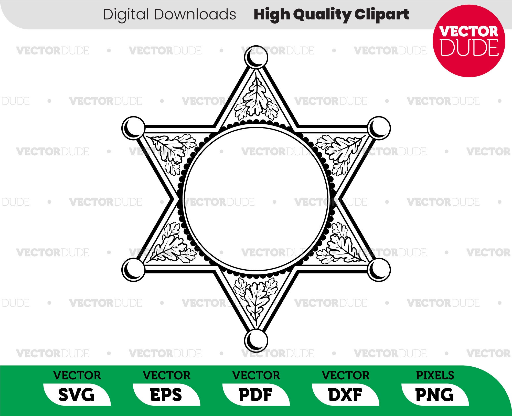 Police, Sheriff, Security Badge Template High Quality, Cricut Cut ...