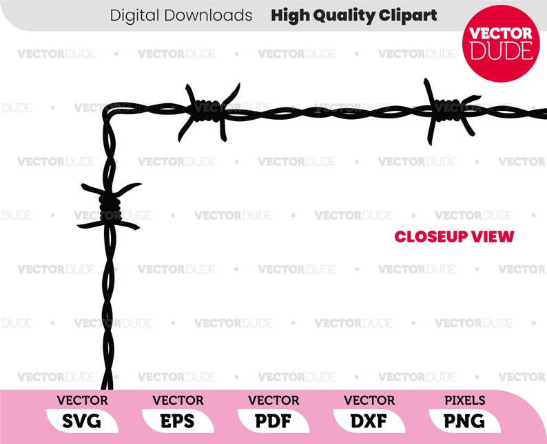 Square Barb Wire Barbed Wire Detailed Border for Cutting or Print ...