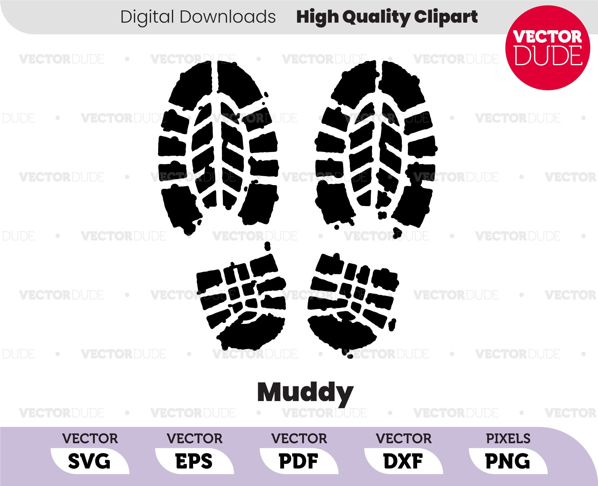 Boot Prints - 3 Styles. Smooth Rough and Muddy Details. High Quality ...