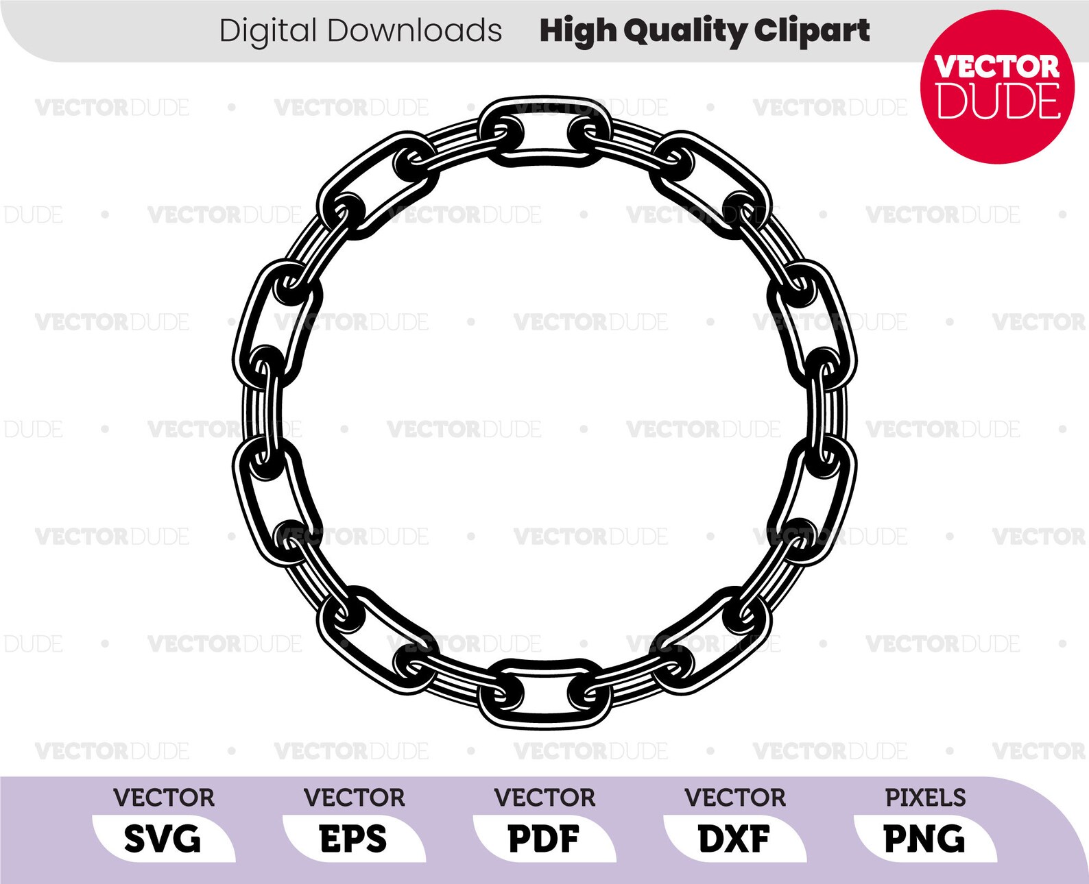 Chain Link Round Heavy DETAILED Border, High Quality, Cricut Cut ...