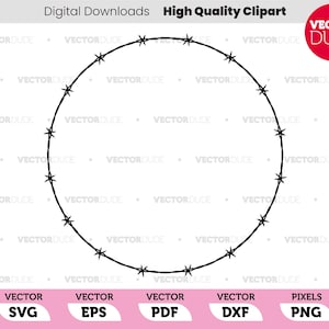 Round Barb Wire Barbed Wire Detailed Border for Cutting or Print ...