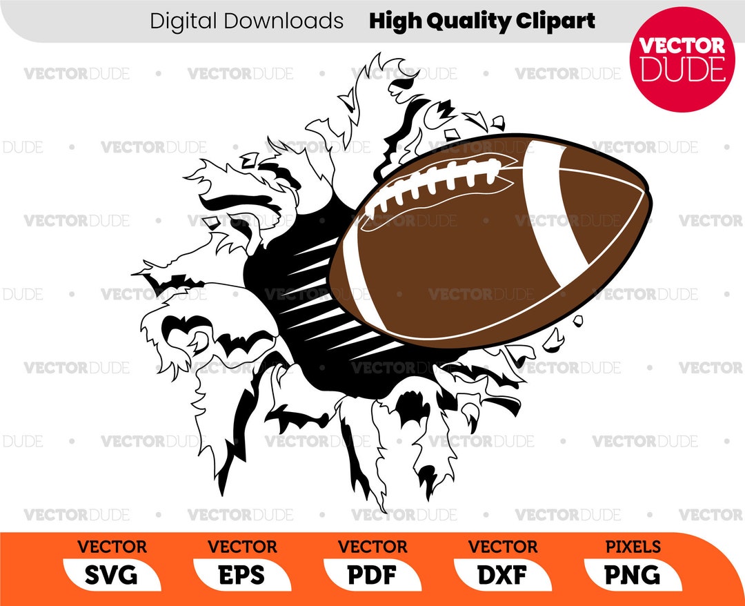 Ripping Bursting Tearing Football - Black, Brown & White High Quality ...