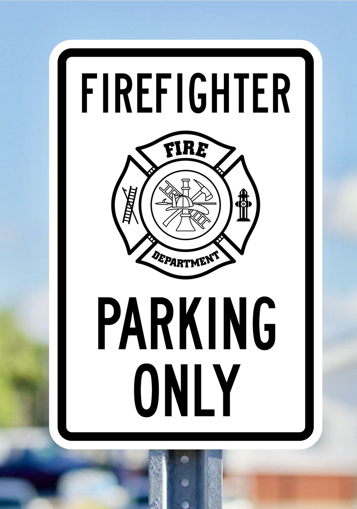 Firefighter Parking Only Sign - 12x18 - High Quality, Cricut Cut ...