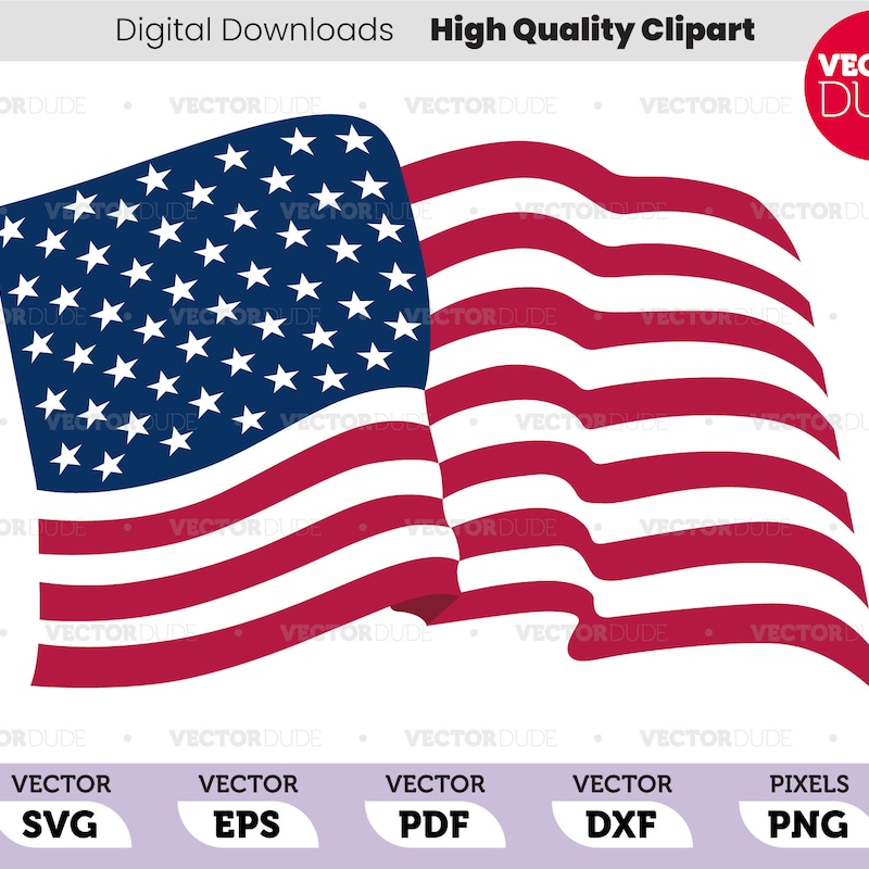 Wavy Usa Flag Png - Etsy