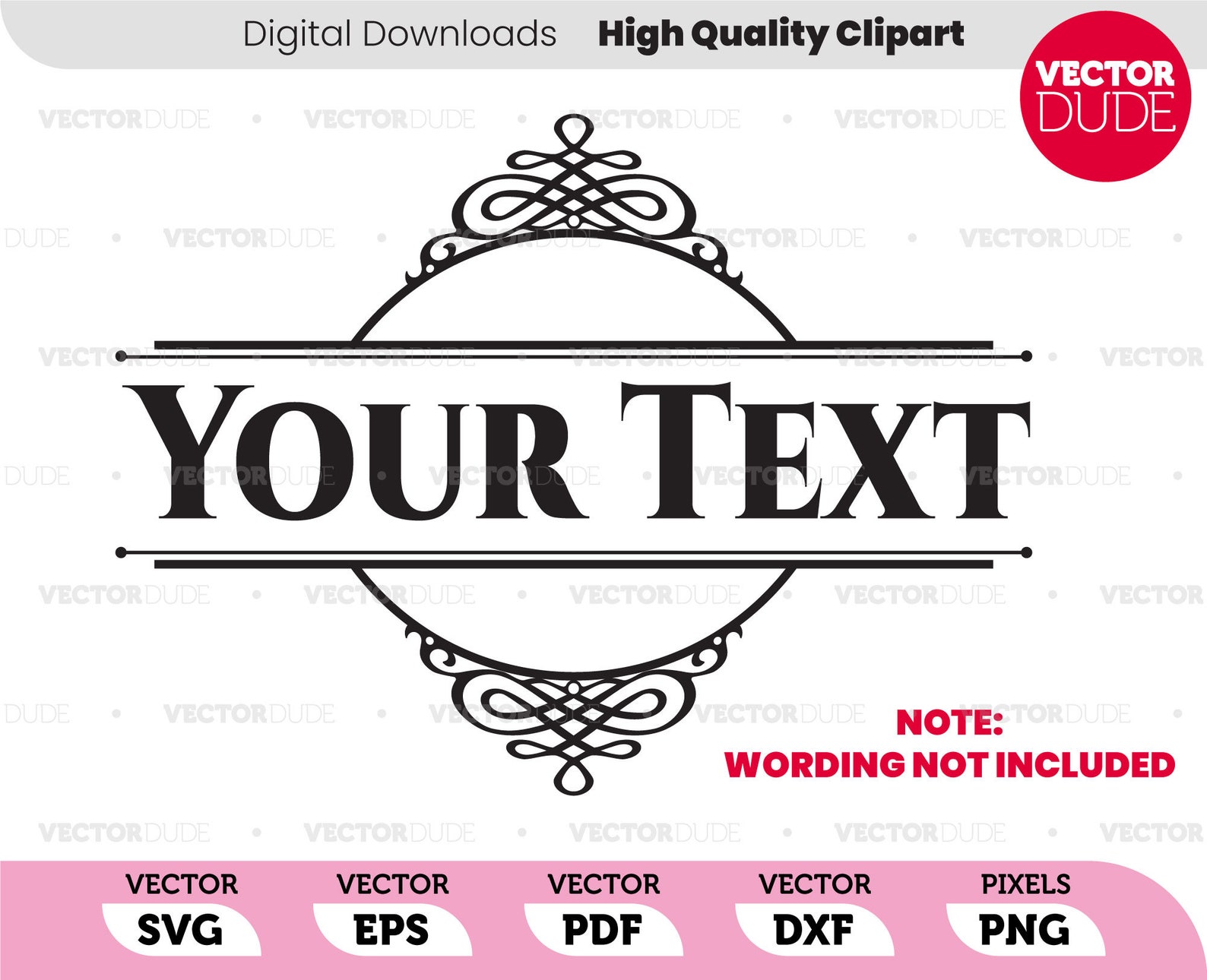 Decorative Filagree Flourish Border for Logos Cut or Print, Vector ...