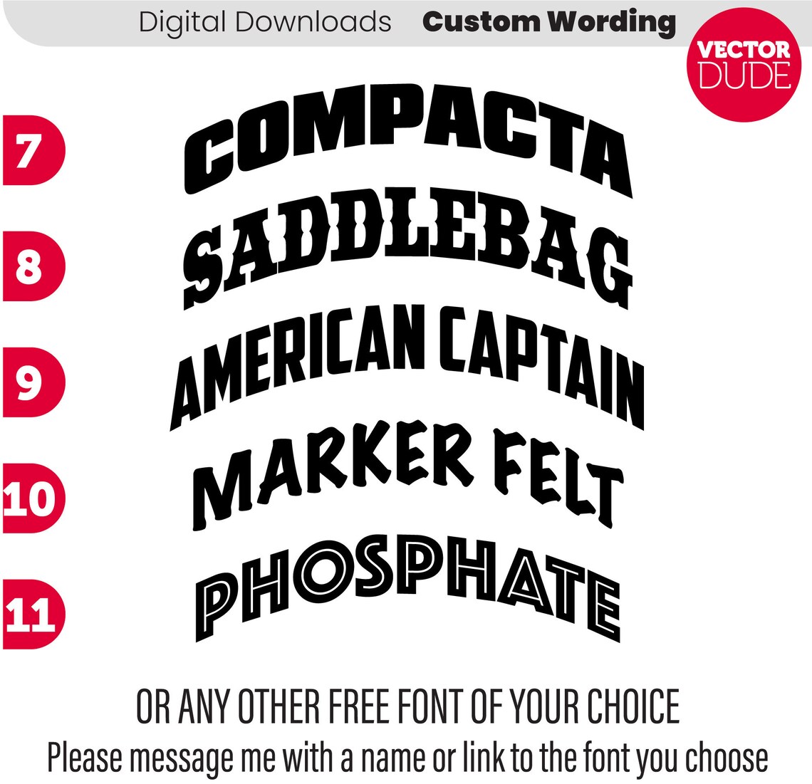 Custom Arched Curved Letters in 4 Choices of Styles & 6 Formats [svg ...