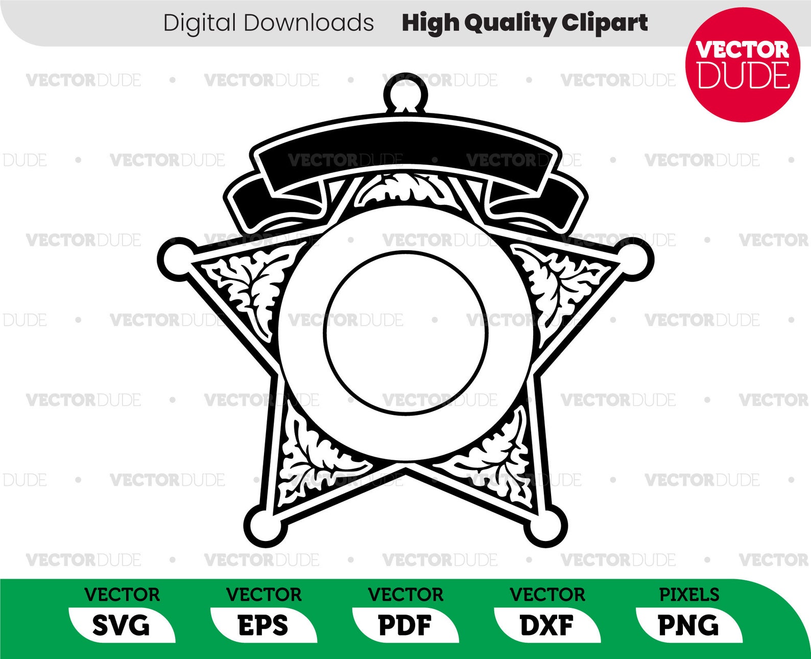 Police, Sheriff, Security Badge Template High Quality, Cricut Cut ...