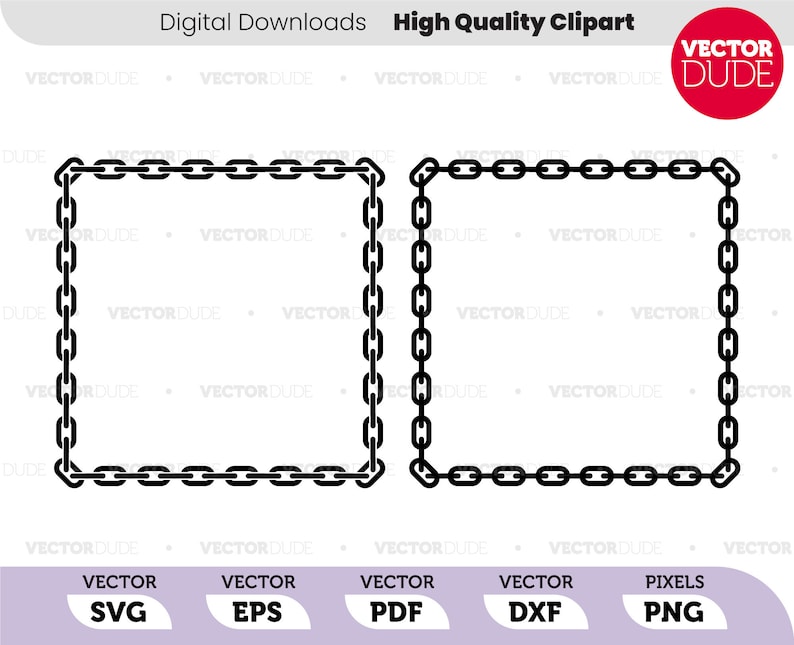 Chain Link Square Border, High Quality, Cricut Cut, Vector Clipart ...
