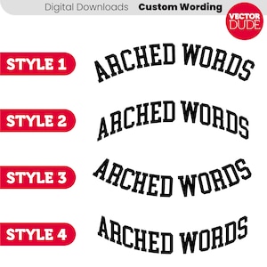 Custom Arched Curved Letters in 4 Choices of Styles & 6 Formats [svg ...