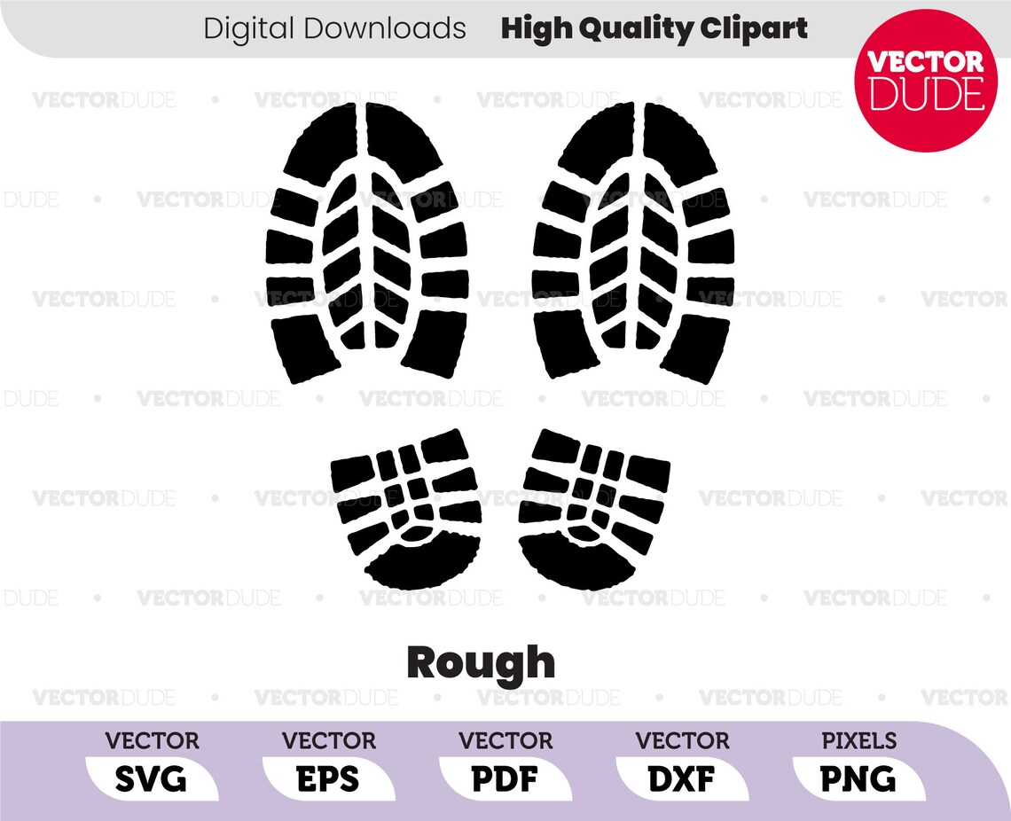Boot Prints - 3 Styles. Smooth Rough and Muddy Details. High Quality ...