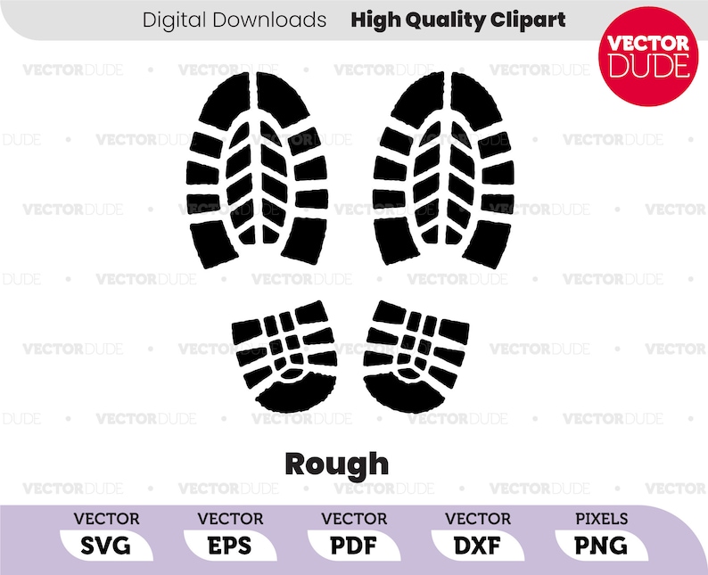 Boot Prints - 3 Styles. Smooth Rough and Muddy Details. High Quality ...