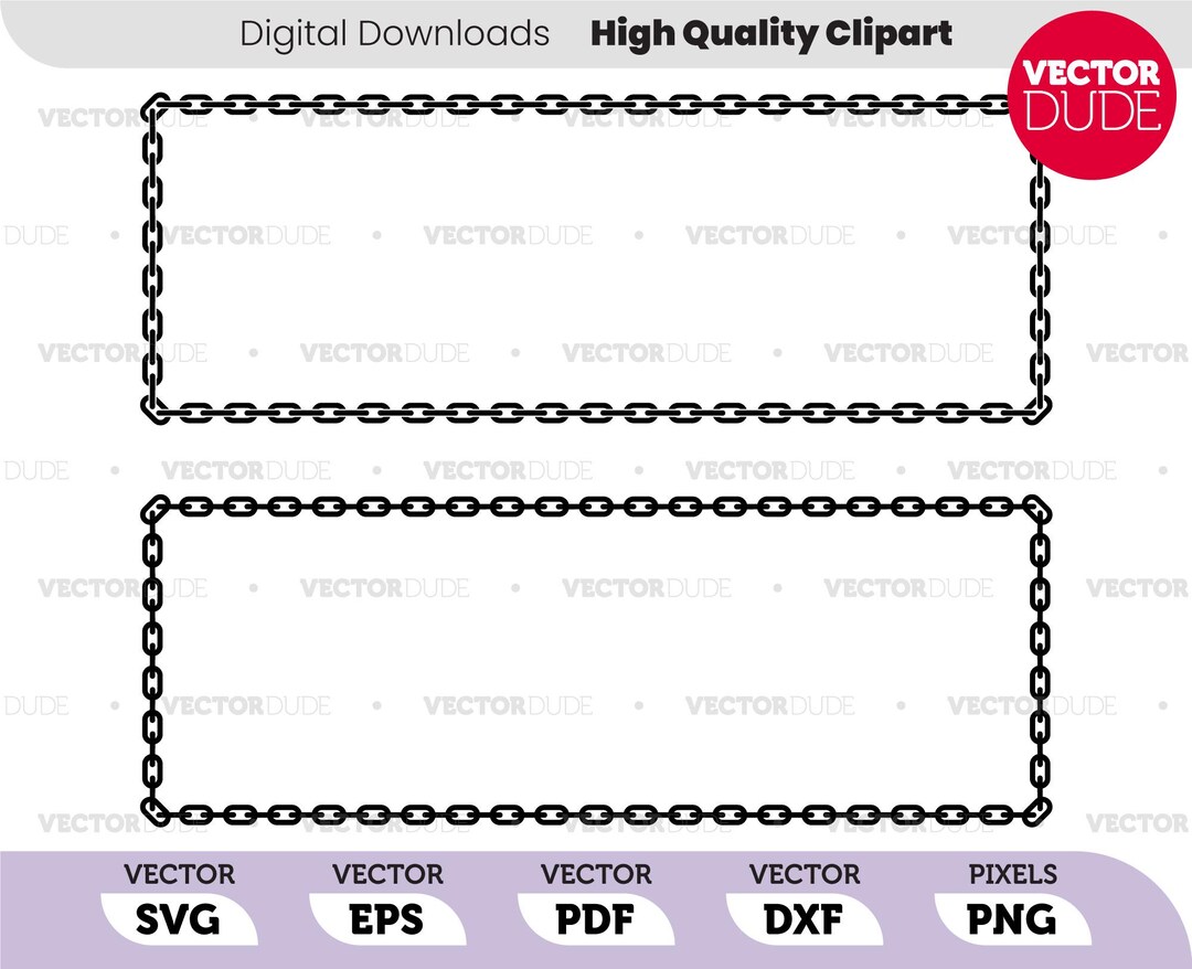 Chain Link Rectangle Borders, High Quality, Cricut Cut, Vector Clipart ...