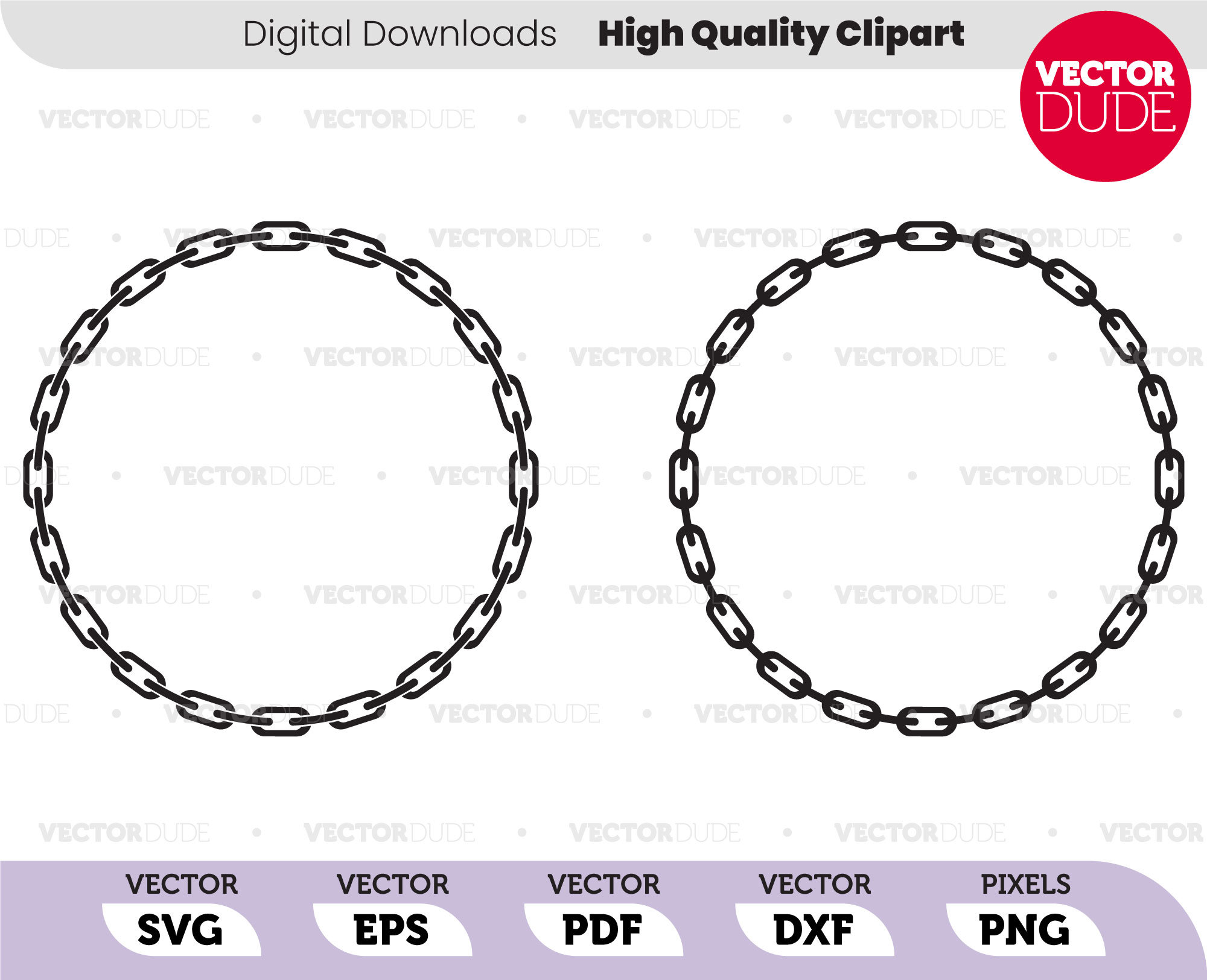 Original Design Chain Link Circle Border, High Quality, Cricut Cut ...