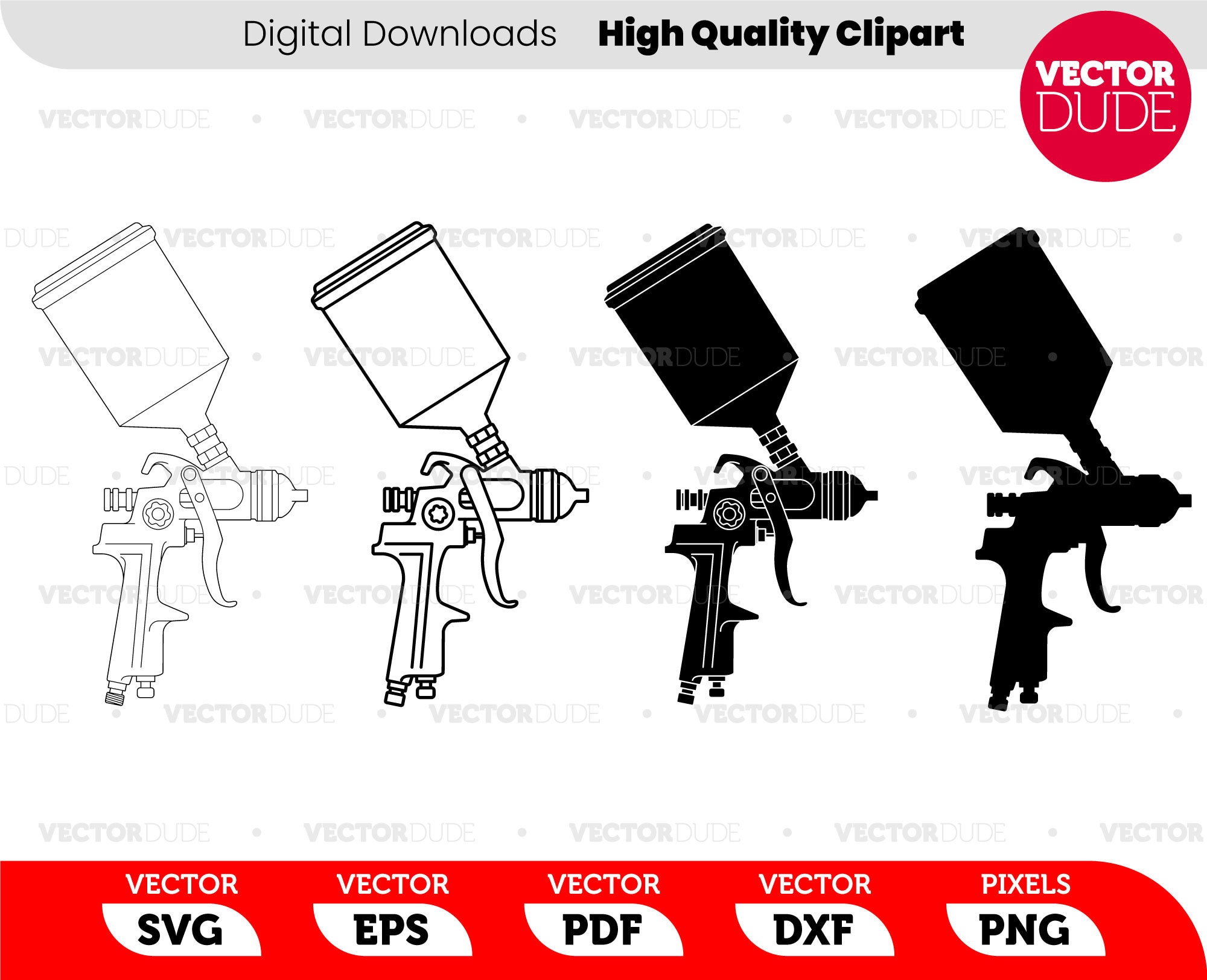 Paint Sprayer, High Quality, Cut or Print, Vector Clipart [ Svg Eps Pdf ...