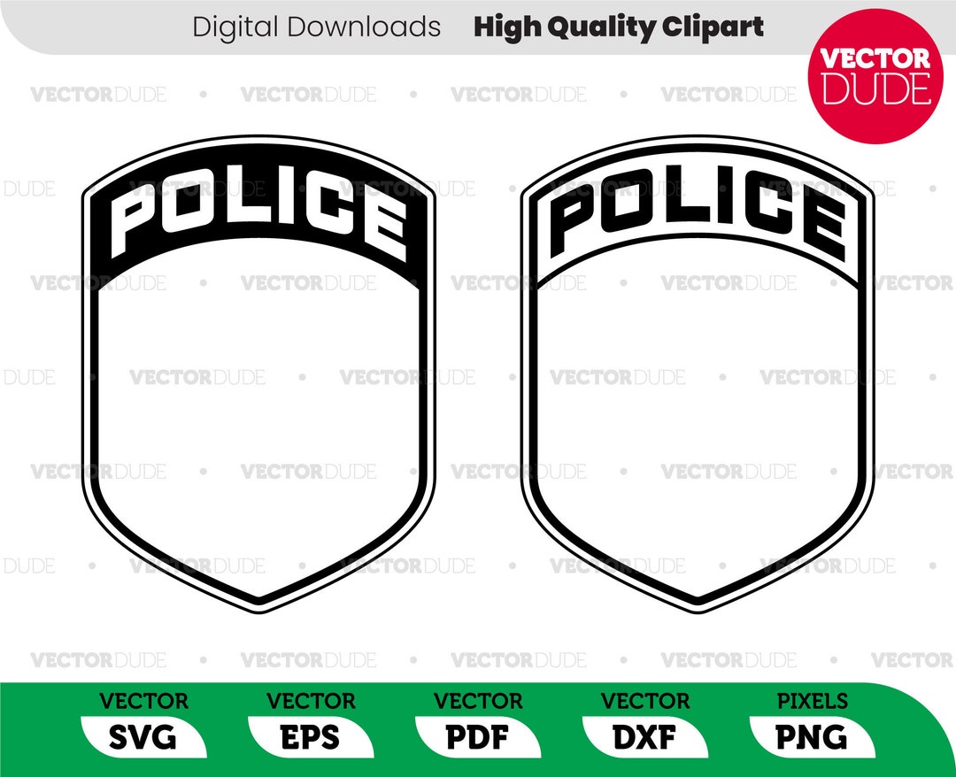 Police Badge Templates - 2 Styles High Quality, Cricut Cut, Vector ...