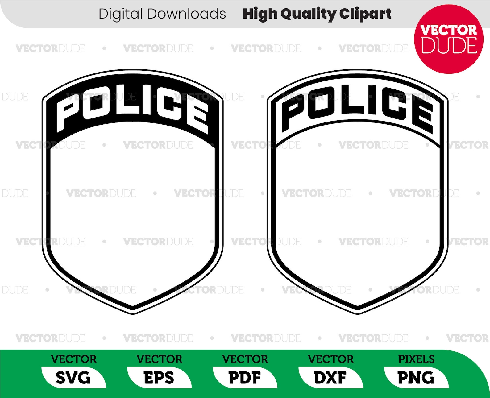 Police Badge Templates - 2 Styles High Quality, Cricut Cut, Vector ...