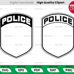 Police Badge Templates - 2 Styles High Quality, Cricut Cut, Vector ...