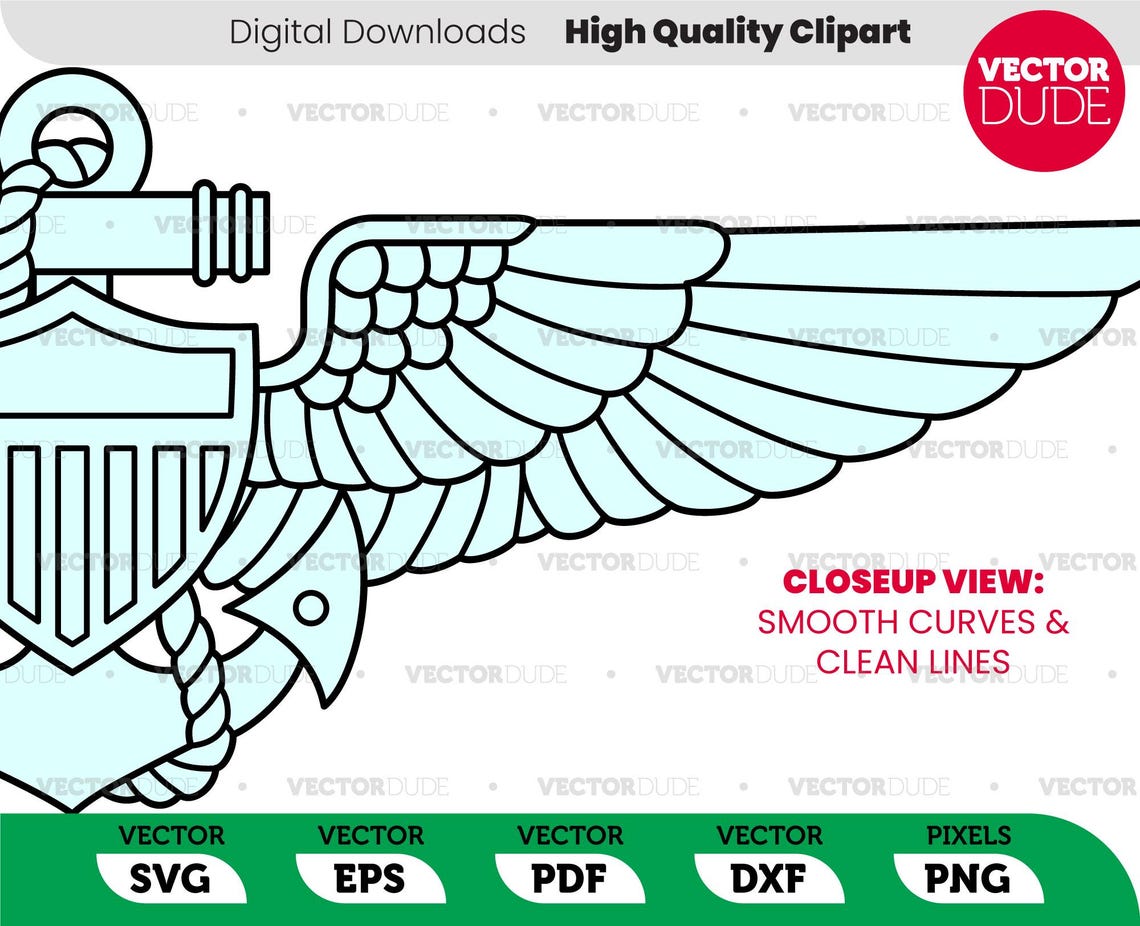 Naval Aviation Aviator Wings Insignia, High Quality, Cricut Cut, Vector ...