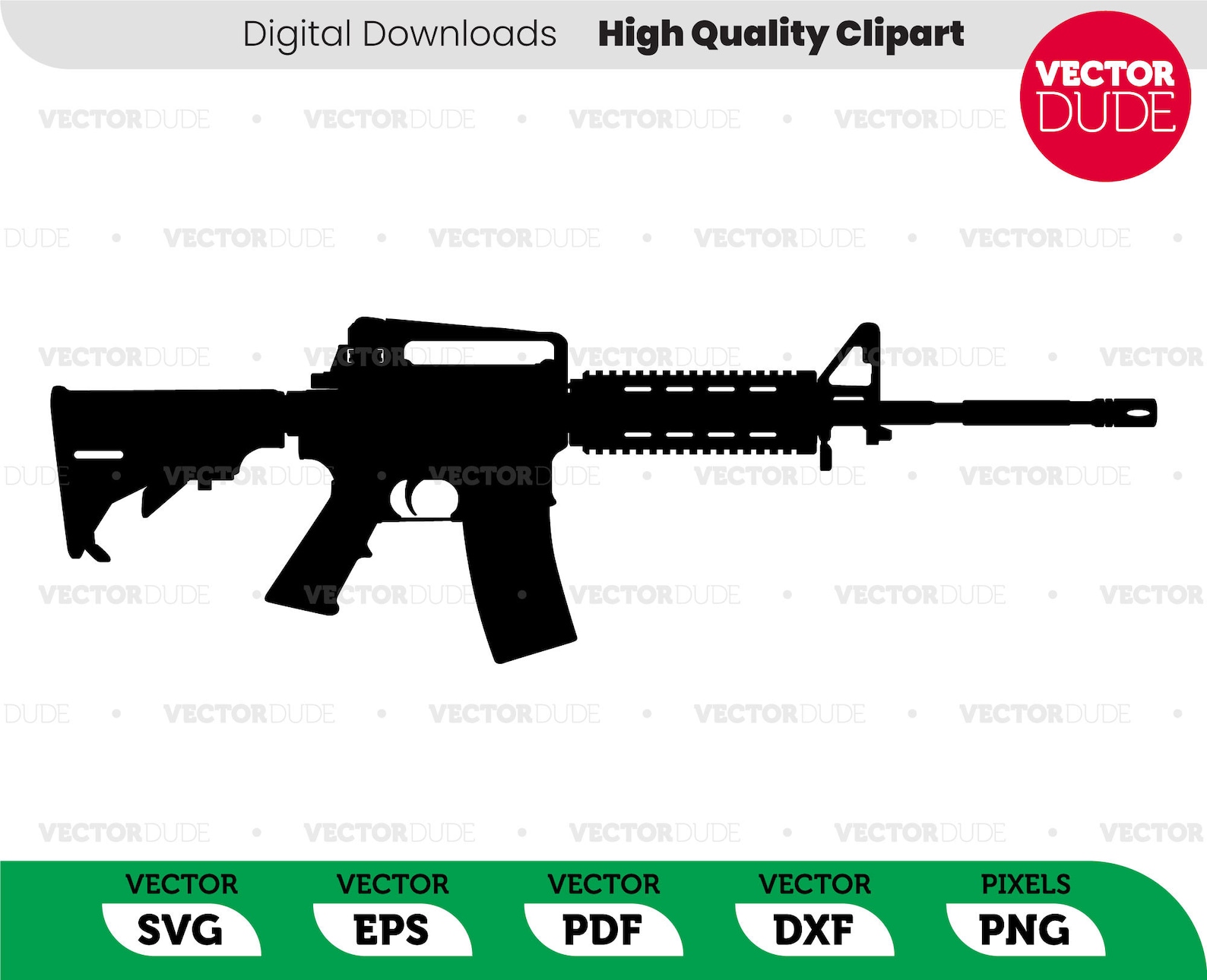 AR15 Style Carbine Firearm High Quality Vector, Cricut Cut, Cuttable ...