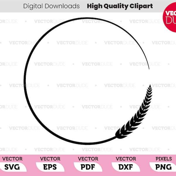 Wheat Round Border Svg - Etsy