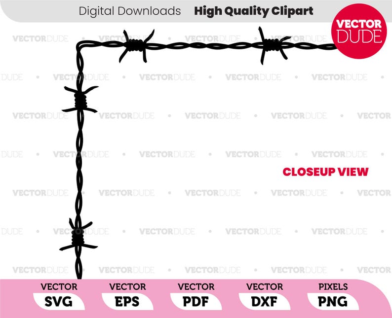 Rectangle Barb Wire Barbed Wire Detailed Border for Cutting or Print ...