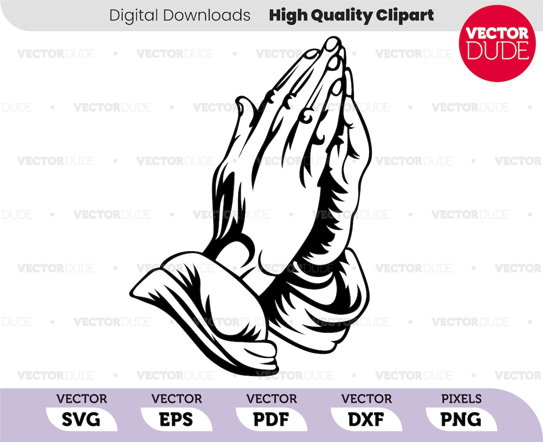 Praying Hands High Quality Vector, Cricut Vinyl Cutting File, Vector ...