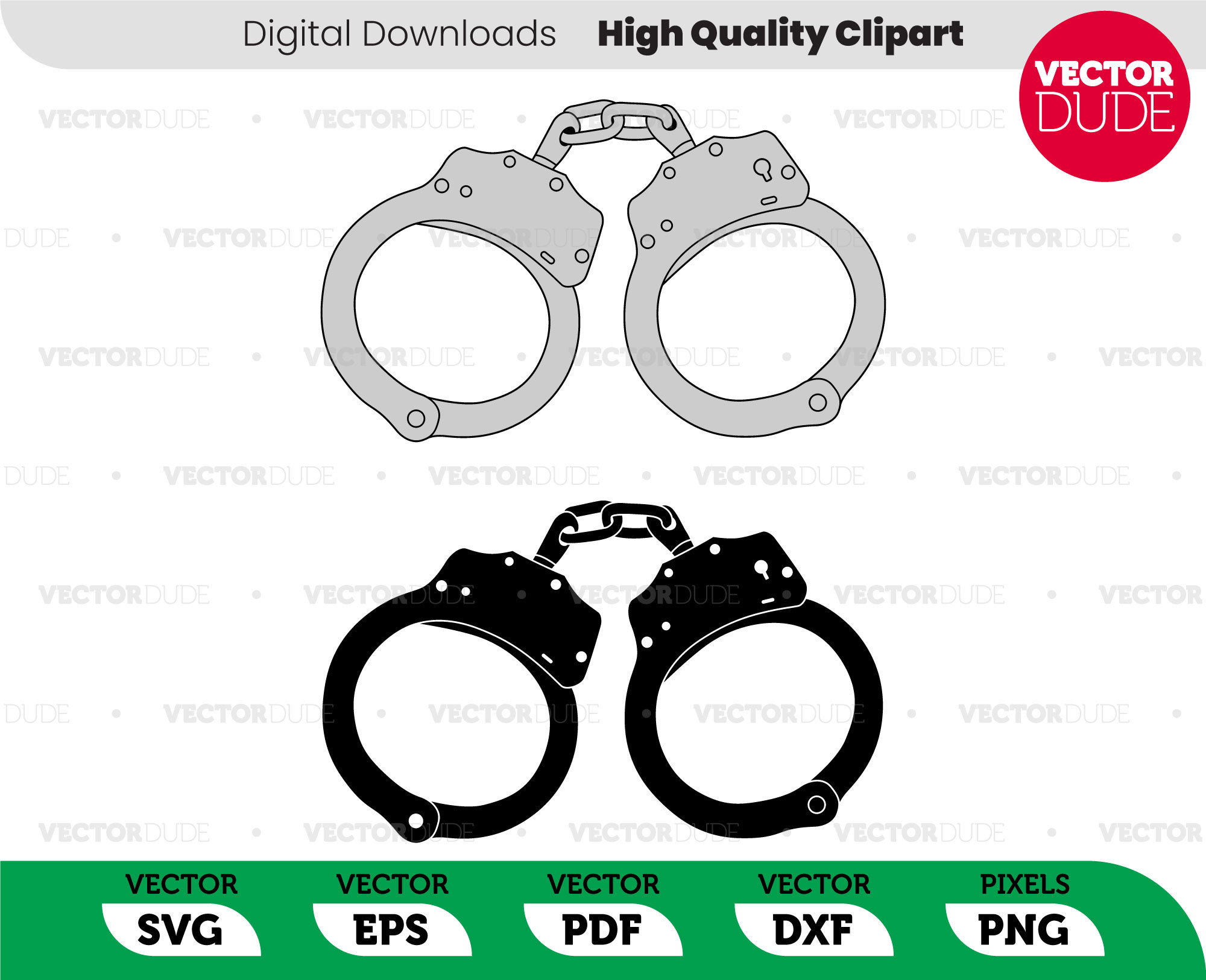 Original Design Police Handcuffs High Quality Vector, Cricut Cut ...