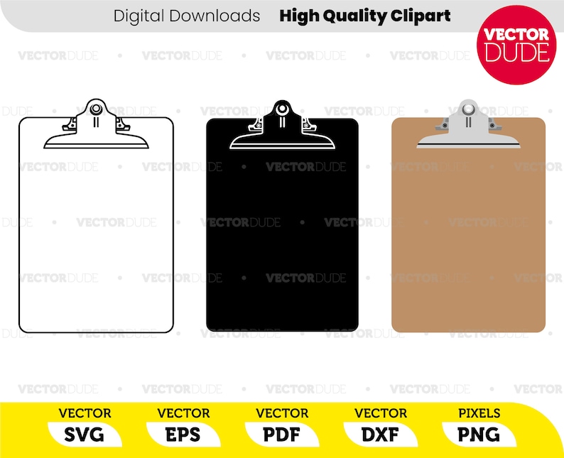 Clipboard, High Quality, Cricut Cut, Vector Clipart [ Svg Eps Pdf Dxf ...