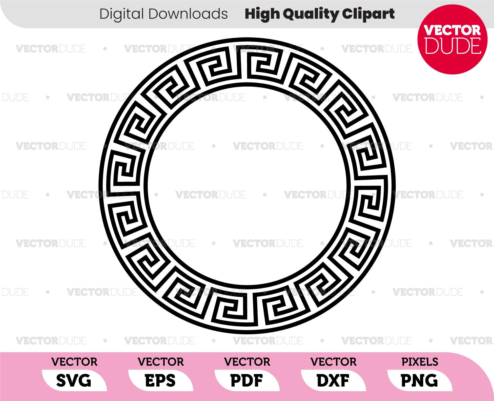 Round Greek Thicker Key Style Border for Cutting or Print, Vector ...