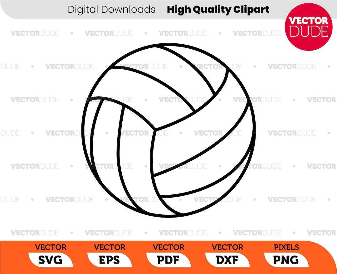 Volleyball Black and White High Quality, Vector Clipart [ Svg Eps Pdf ...