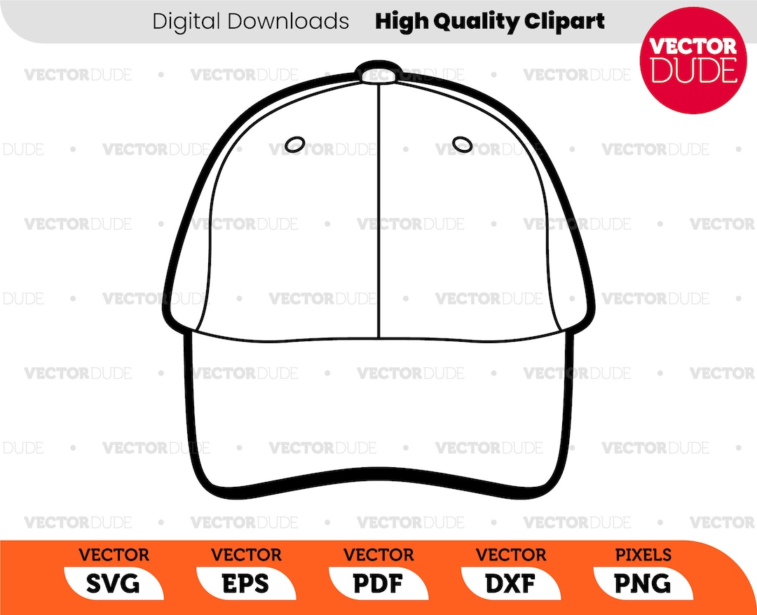 Baseball Hat Front View High Quality, Vector Clipart [ Svg Eps Pdf Dxf ...