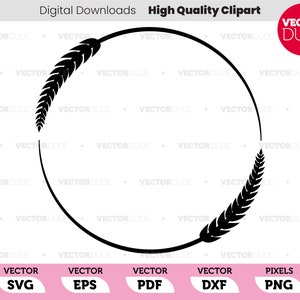 Decorative Round Border Wheat Design Template Cut or Print, Vector ...