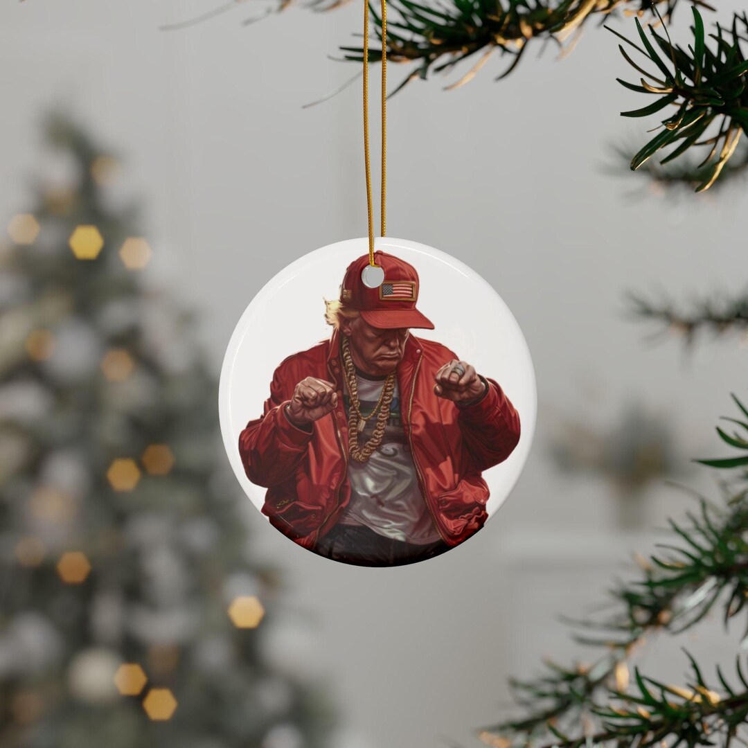 Trump 47 Maga Christmas Tree Decorative Ceramic Ornaments, Double-sided ...