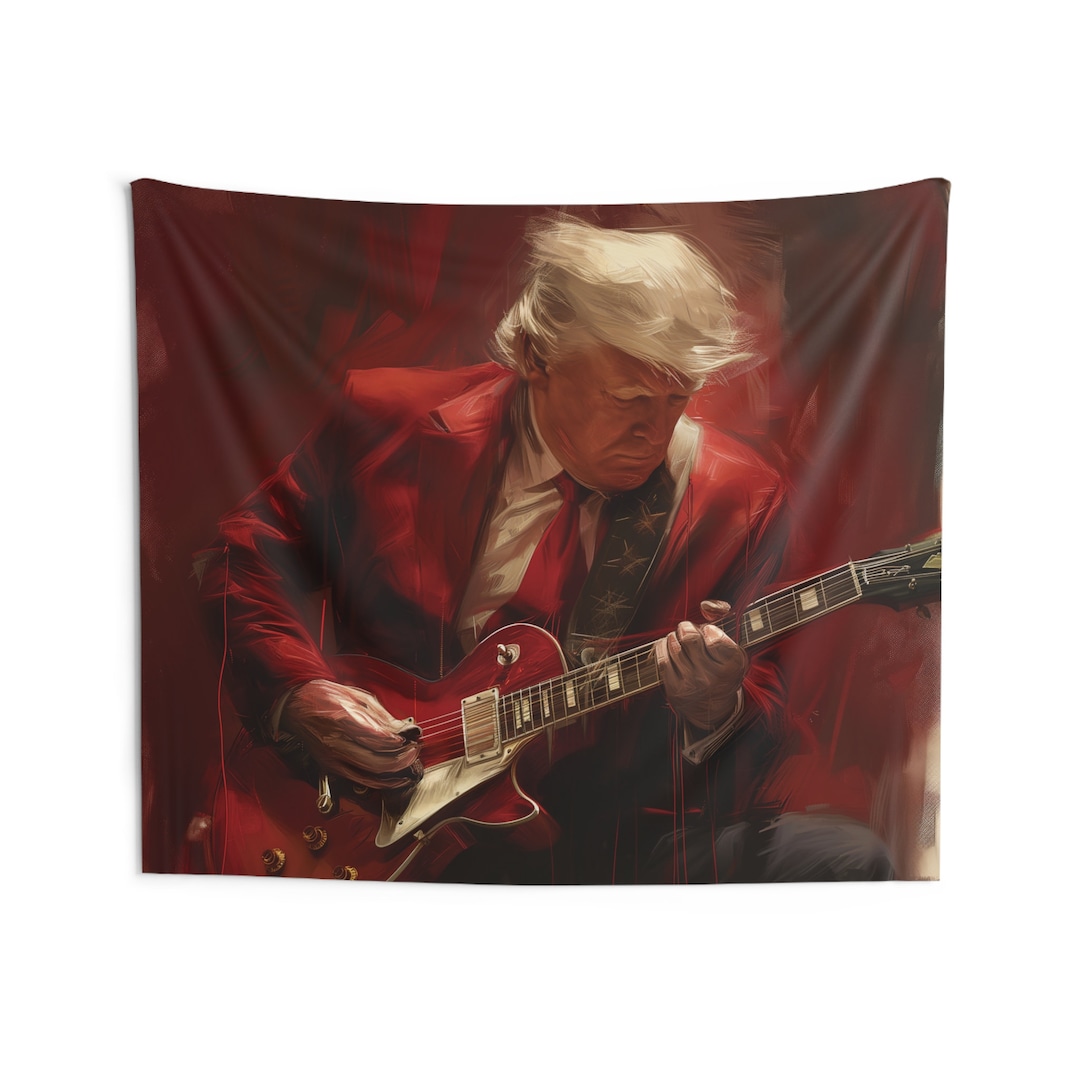 Trump Guitar Player Tapestry, Patriotic Wall Art - Etsy