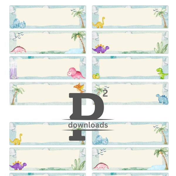 Dinosaur Name Tags - Etsy