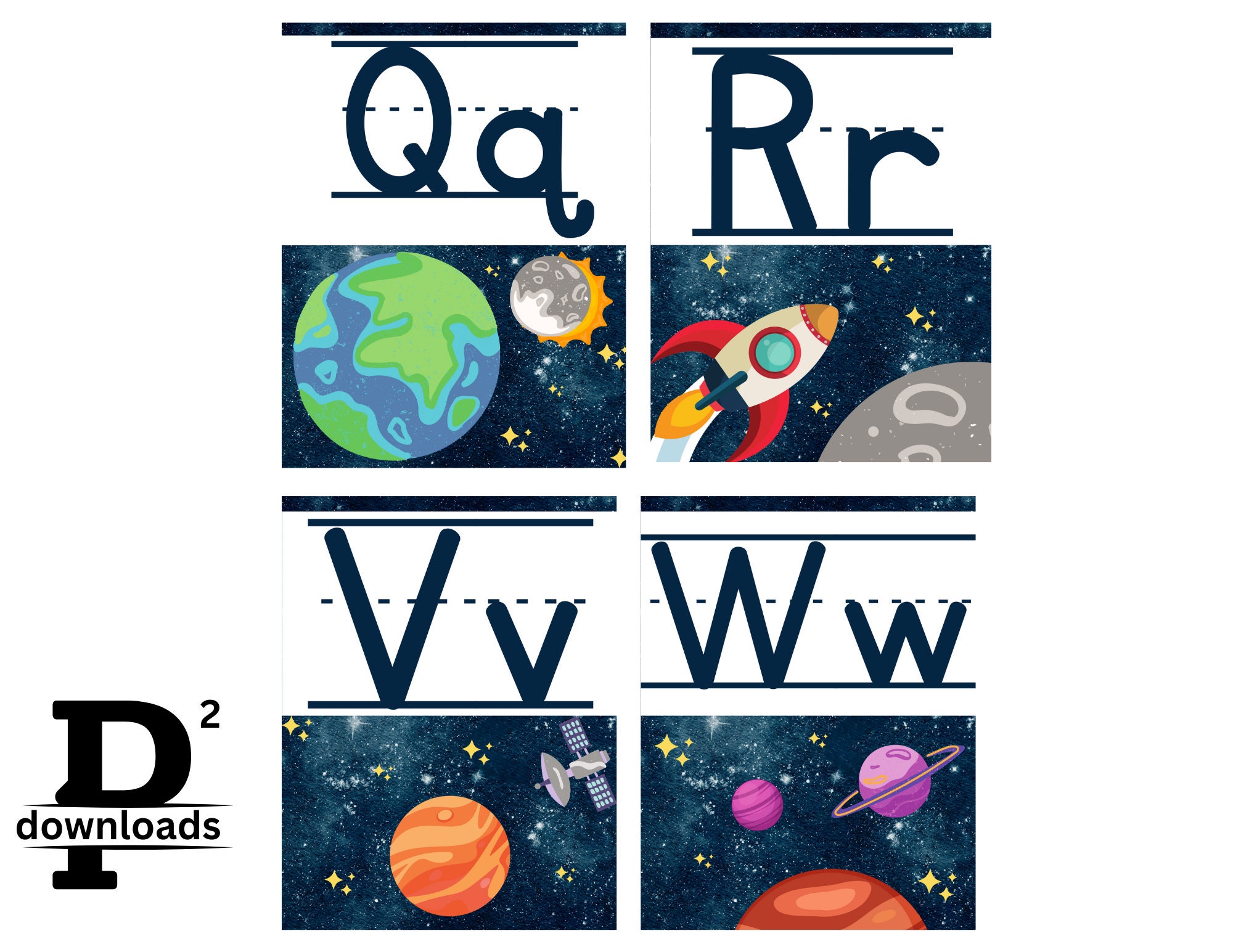 SPACE ABC Posters Space Classroom Posters Alphabet Posters - Etsy